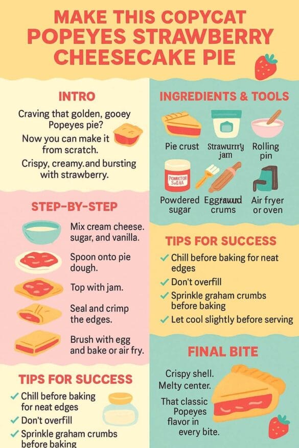 Copycat Popeyes Strawberry Cheesecake Pie Recipe | FoodsWild