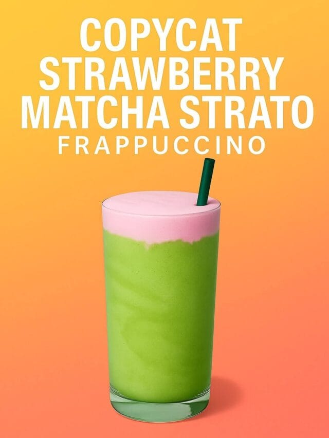 How to Make a Copycat Strawberry Matcha Strato Frappuccino | FoodsWild