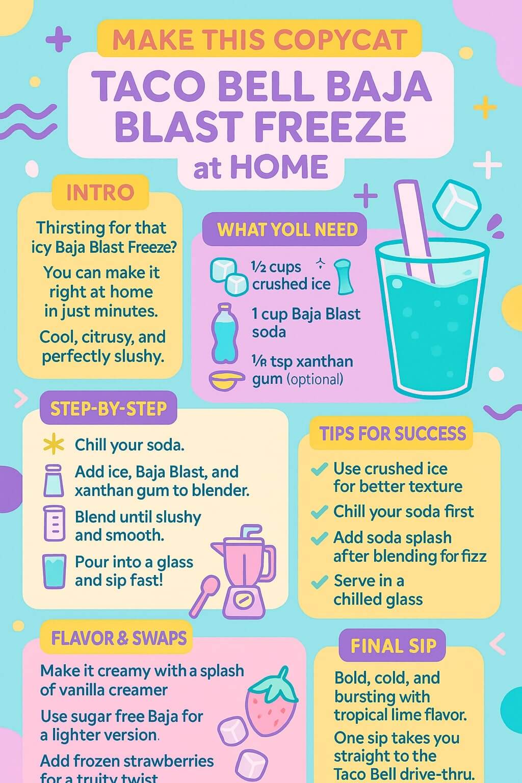 Copycat Taco Bell Mountain Dew Baja Blast Freeze Recipe | FoodsWild