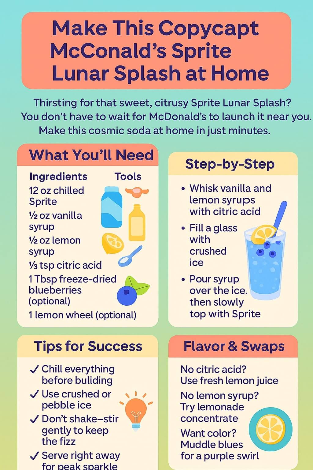 Copycat McDonald’s Sprite Lunar Splash Recipe | FoodsWild