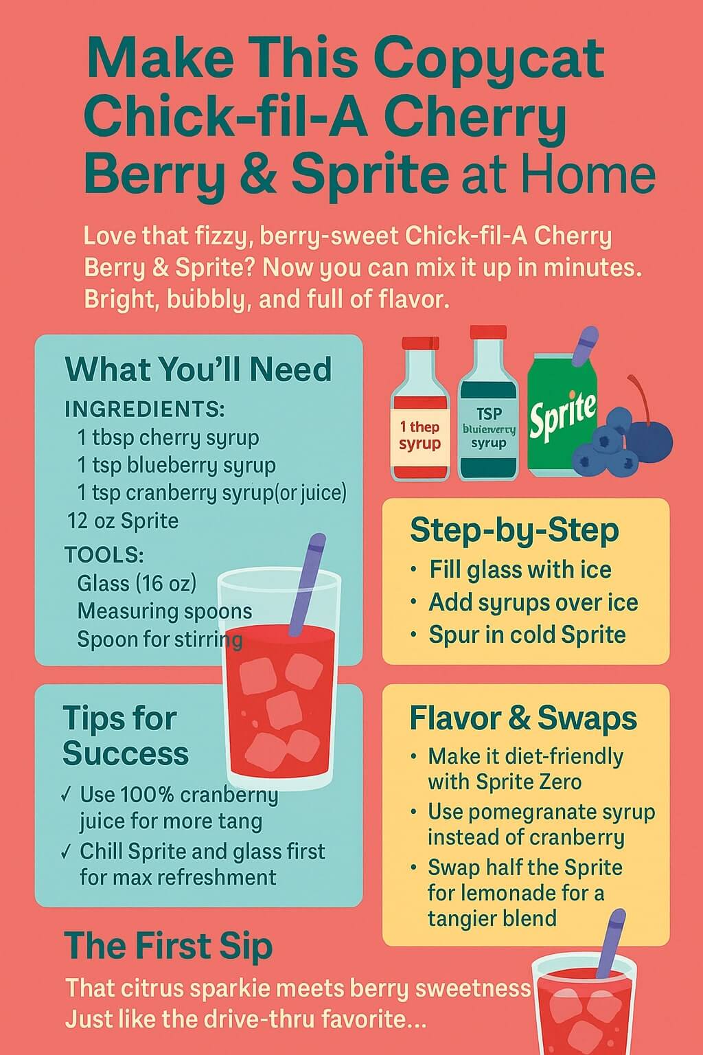 Copycat Chick-fil-A Cherry Berry & Sprite Recipe | FoodsWild