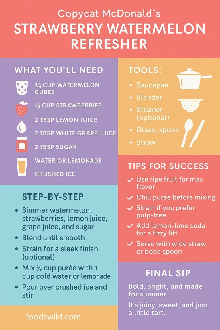 Copycat McDonald's Strawberry Watermelon Refresher Recipe | FoodsWild