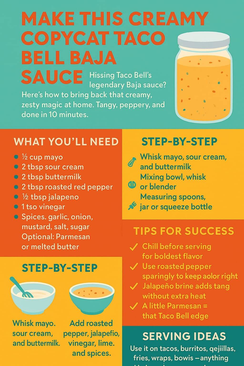 Copycat Taco Bell Baja Sauce Recipe | FoodsWild