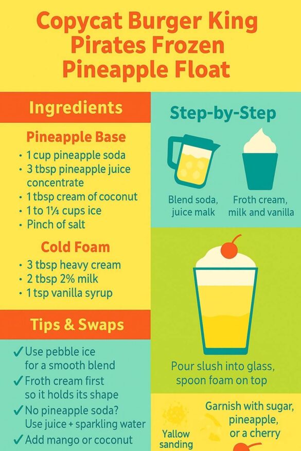 Copycat Burger King Pirates Frozen Pineapple Float Recipe | FoodsWild
