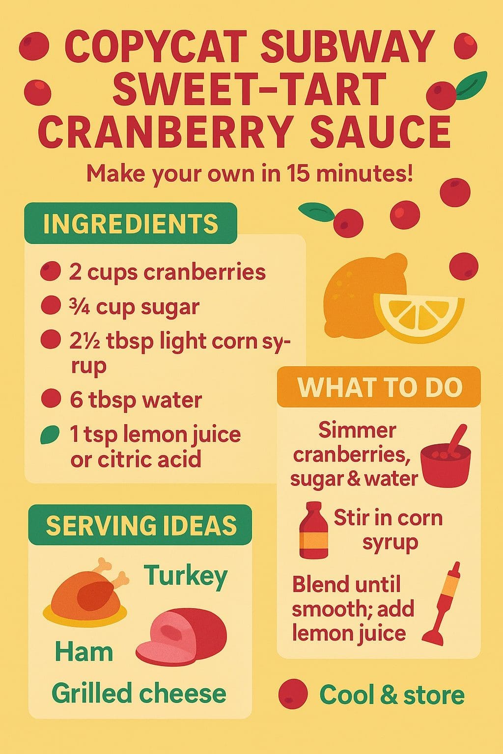 Copycat Subway Sweet-Tart Cranberry Sauce Recipe | FoodsWild